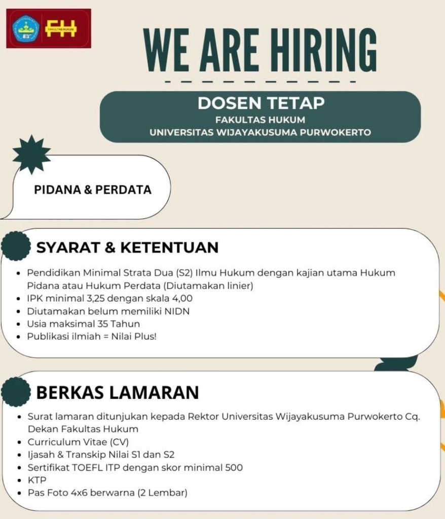 Lowongan Dosen Tetap Universitas Wijayakusuma Purwokerto: Ditutup 31 ...